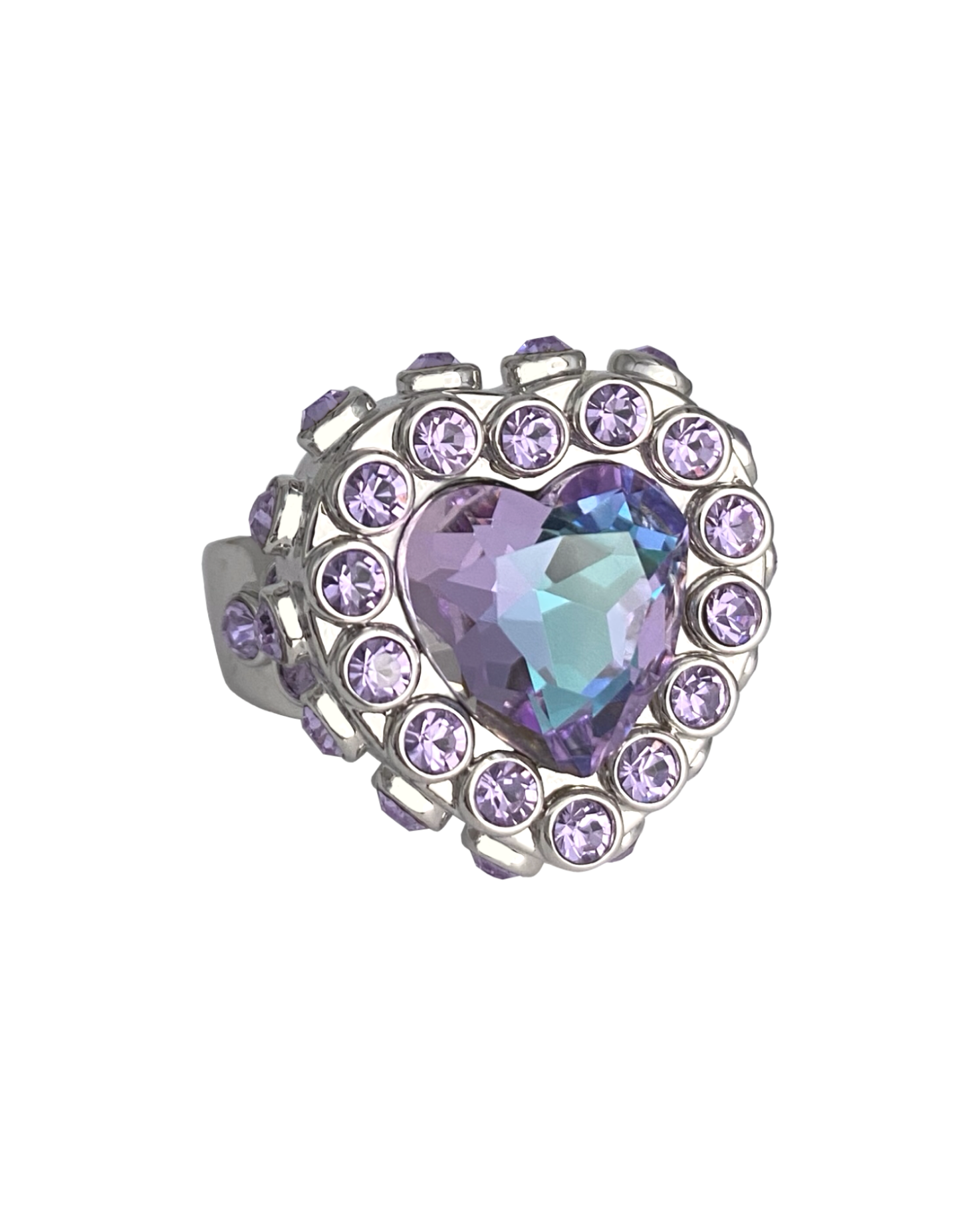 Tinsel Heart Ring – Silver with Crystal Sparkle | Riice
