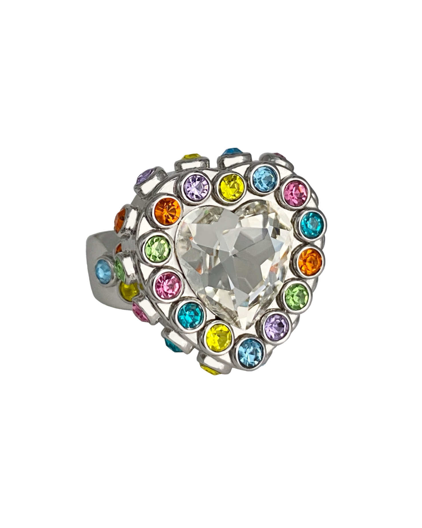 Halcyon Heart Ring – Silver with Crystal Glow | Riice